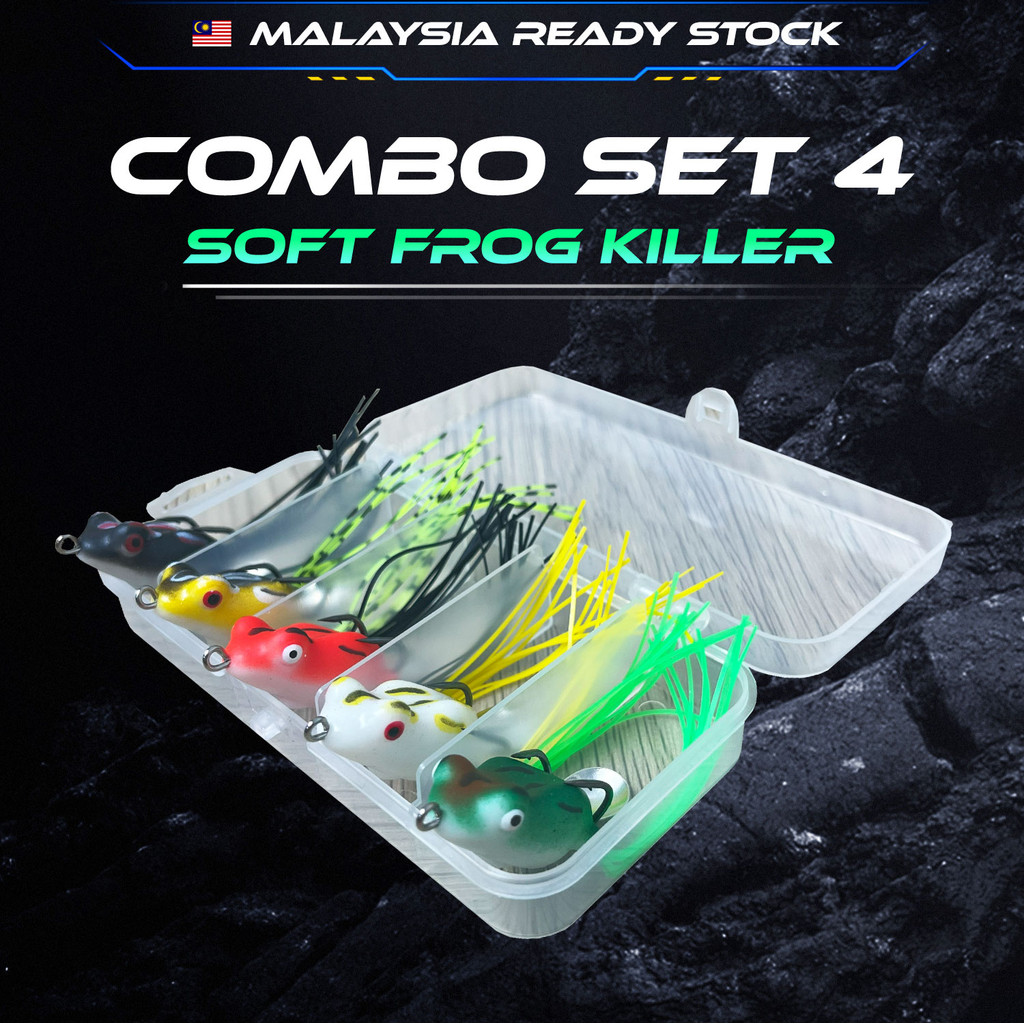 【MR.T】5 ekor Soft Frog Set Thai Frog Lure with Tackle Box Umpan katak ...