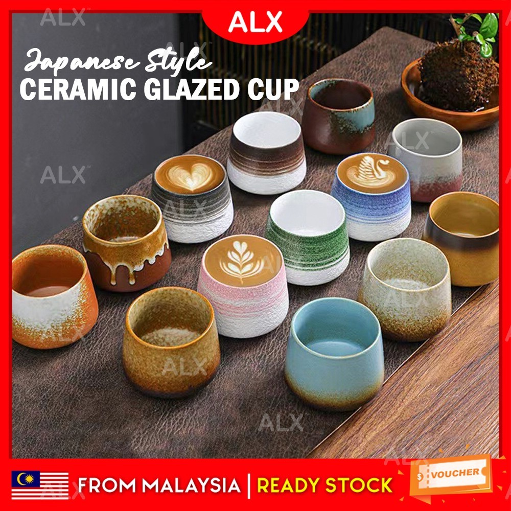 ALX Japanese Ceramic Cup Pottery Kiln Glazed Tea Cup Coffee Espresso ...
