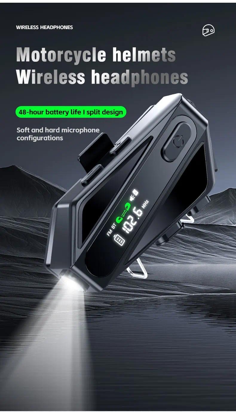 C6 Motorcycle Helmet Bluetooth Intercom Bt5.3 Ip65 Waterproof Intercom Distance 500 Meters ...