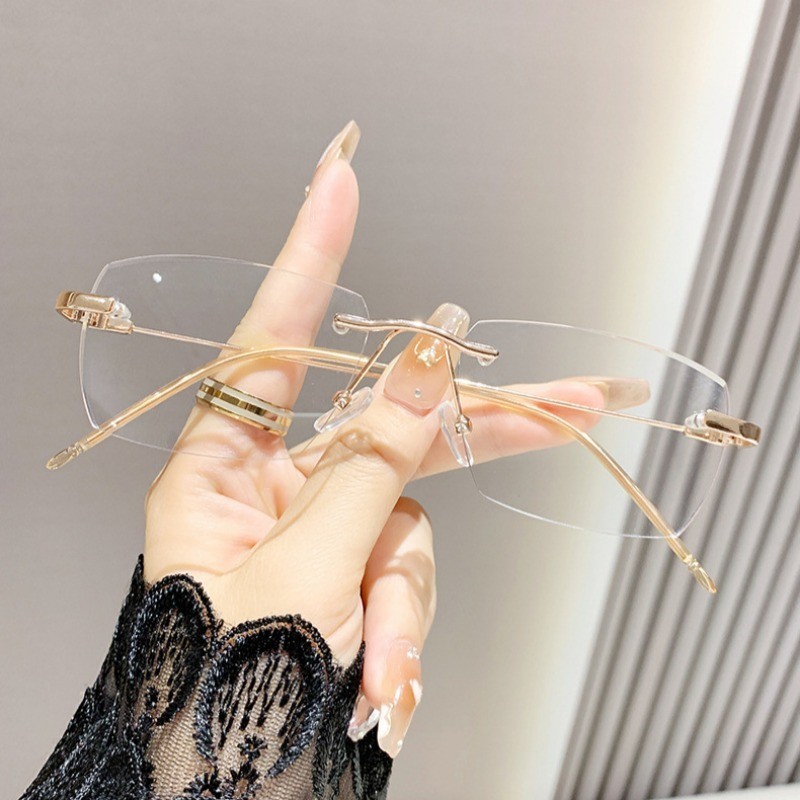 Photochromic Anti Radiation Frameless Glasses for Women Men Rimless ...