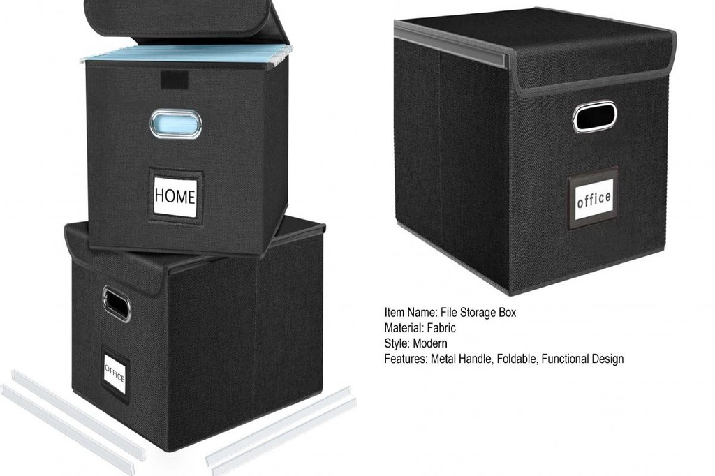 Ou Folding File Box Tax Document Storage Box Foldable File Storage Box ...