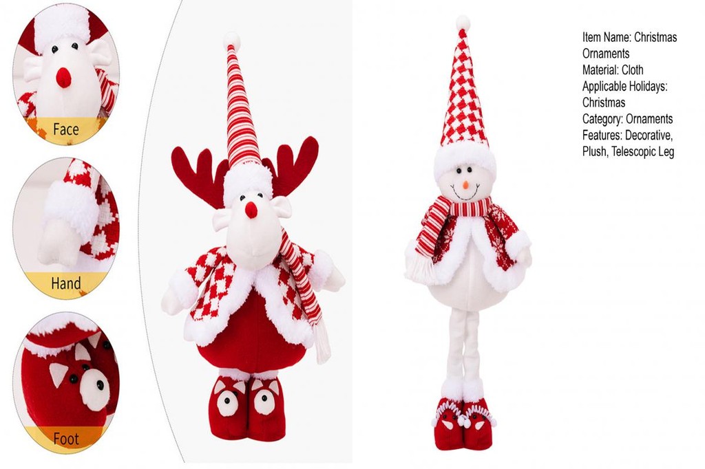 livecity| Retractable Legs Christmas Ornament Soft Scarf Holiday Doll ...