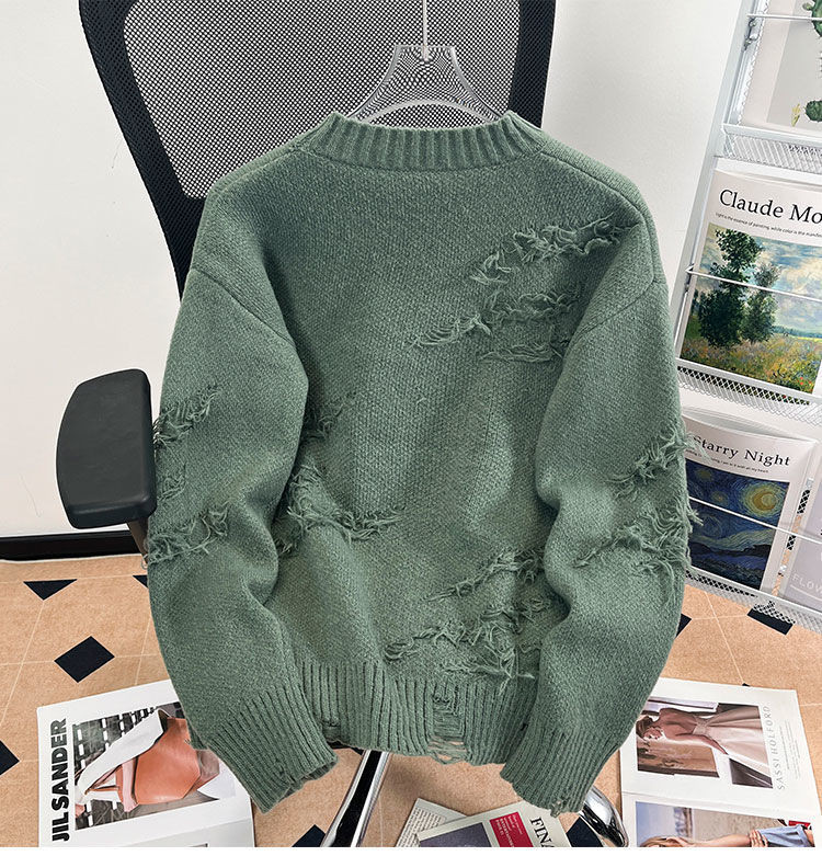 Men's Trendy Hip Hop Sweater, Original Dark Fashion, Irregular Hole and ...
