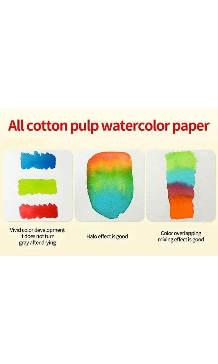 BAOHONG 100% Cotton Watercolor Paper Pad 32K 16K 20Sheets 300gsm 200gsm ...