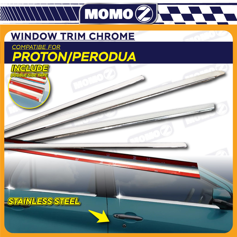 Car Window Trim Chrome Lining Perodua Ativa Myvi Axia Bezza Proton Saga ...