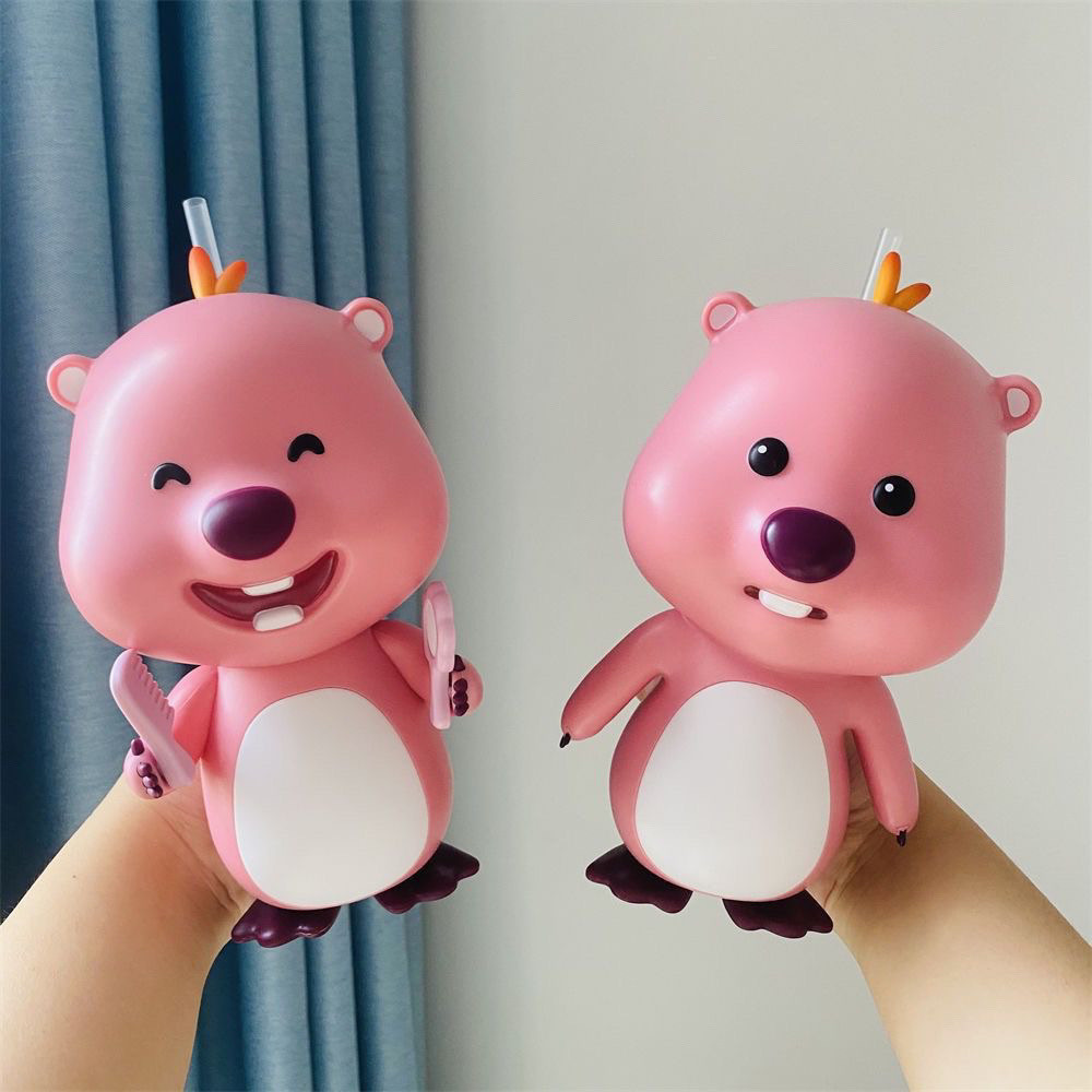 Gelas Beaver hadiah Cup warna merah jambu loopy | Shopee Malaysia