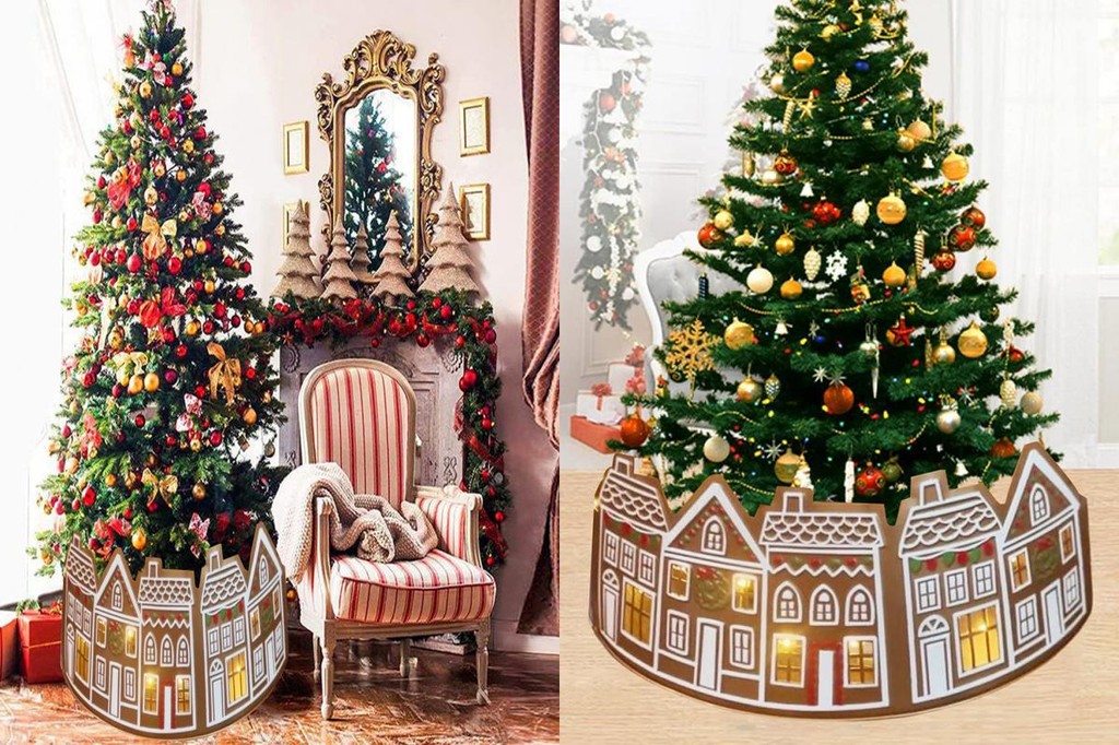 RC~ Led Lighted Tree Collar for Christmas Trees Button Battery Operated ...