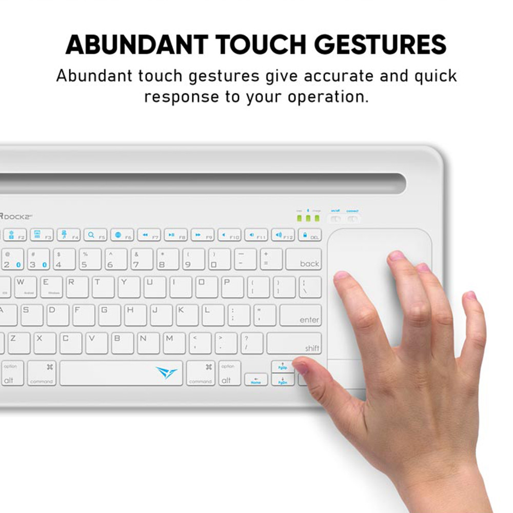 Alcatroz Xplorer Dock 2 BT Bluetooth Wireless Keyboard with Track Pad ...