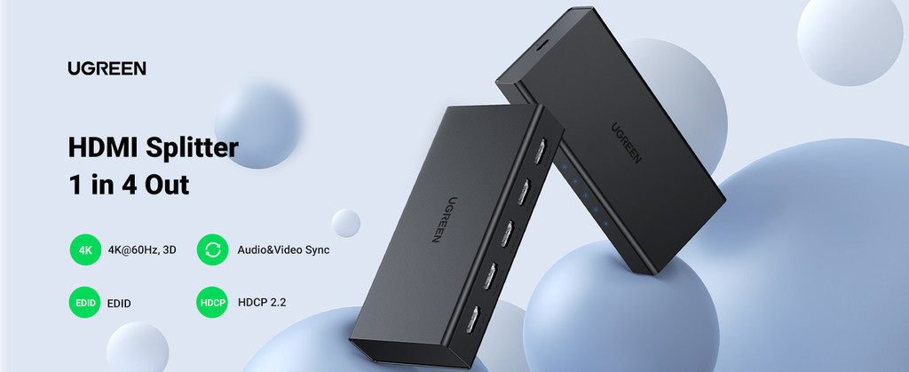 UGREEN HDMI SPLITTER 1 IN 4 OUT HDMI 2.0 18 Gbps Mirror Screen Support ...