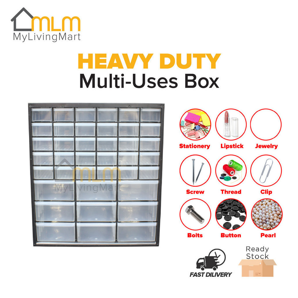 39 Drawers Heavy Duty Stackable Hard Plastic Small Drawer Multi ...