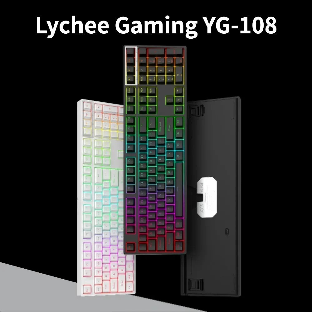 Lychee Gaming YG108 Mechanical Keyboard Wireless Bluetooth 2.4G Wired ...