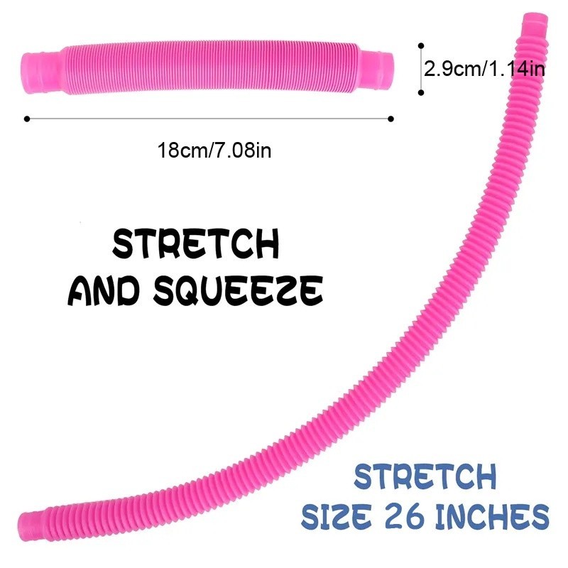 8Pcs Pop Tubes Children Telescopic Tube Sensory Toy Fidget Stress ...