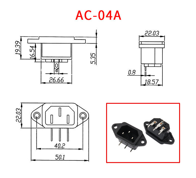 AC Power Socket All Copper 250V 10A 220V IEC 320 C13 C14 AC Inlet Power ...