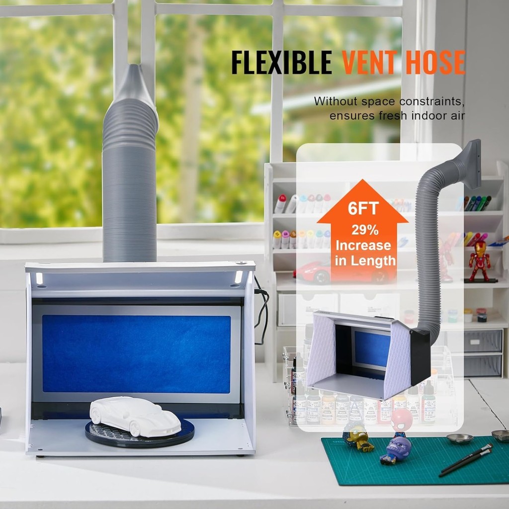 4 Led Light Airbrush Spray Booth Workbench with 2 Fans Model Paint Box ...