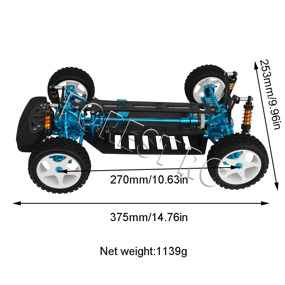 Metal & Carbon Fiber Full Chassis Frame Body Kit with Shock Absorbers ...