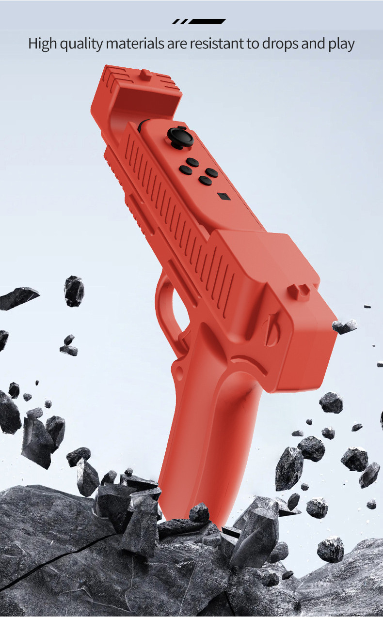 2PCS Joycon Handle Game Gun Shape Handgrip for Nintendo Switch/OLED ...