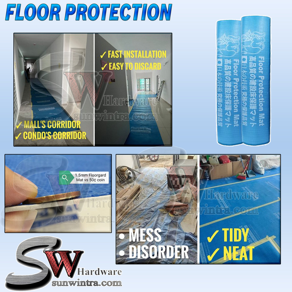 1.5mm & 3mm #ANTI SLIP FLOOR PROTECTION FLOOR MAT #FLOORGARD #PELAPIS ...