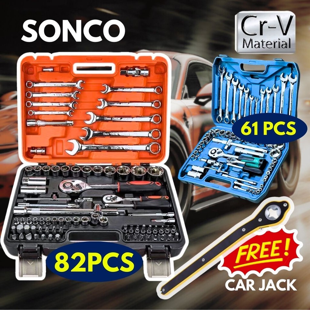 SONCO 🔥CR-V Original🔥 94pcs Combination Socket Wrench Ratchet Spanner ...