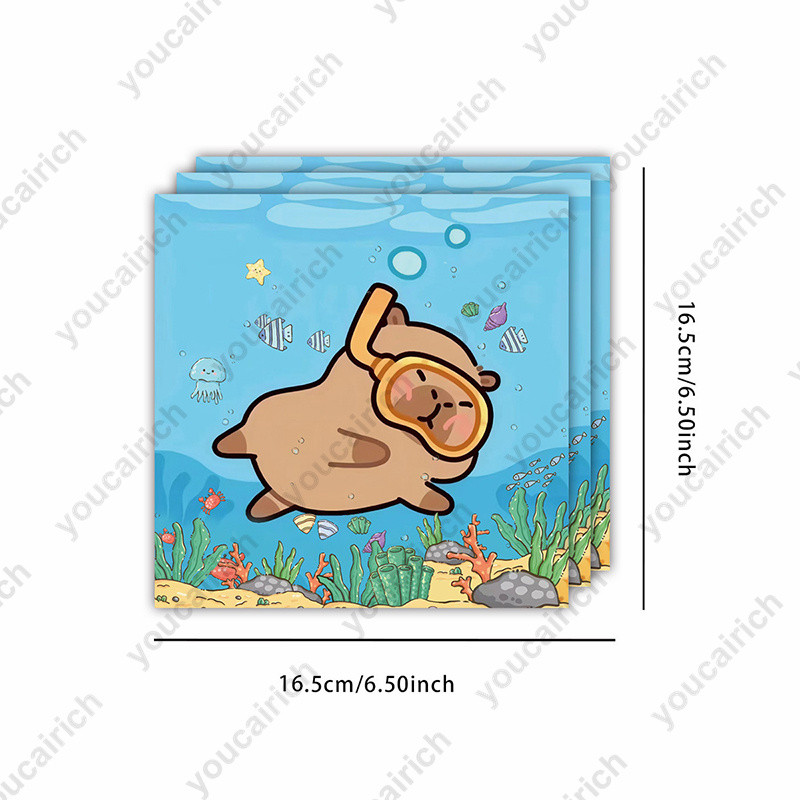 New Cute Capybara Theme Children's Birthday Party Blue Cartoon Animal ...