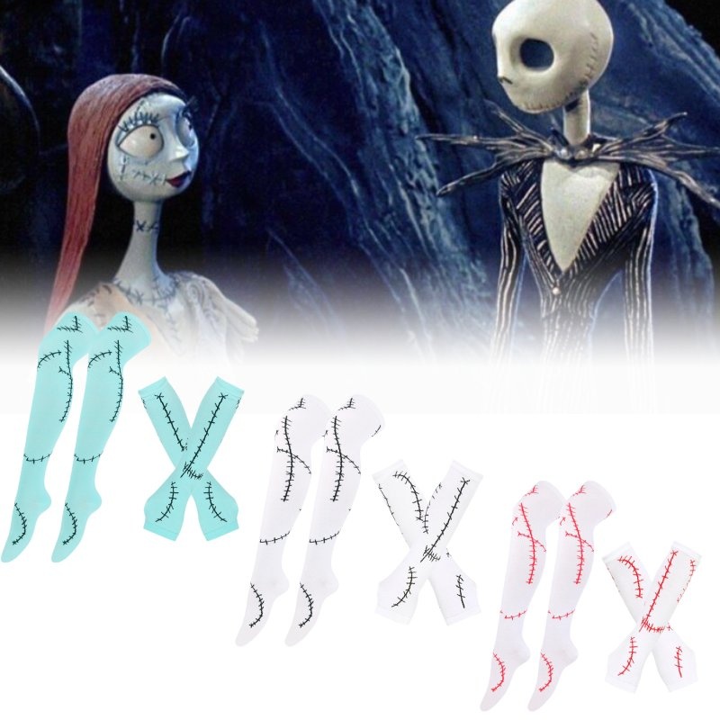 Costume Sally Unique Accessories Set Featuring Half Finger Gloves And ...