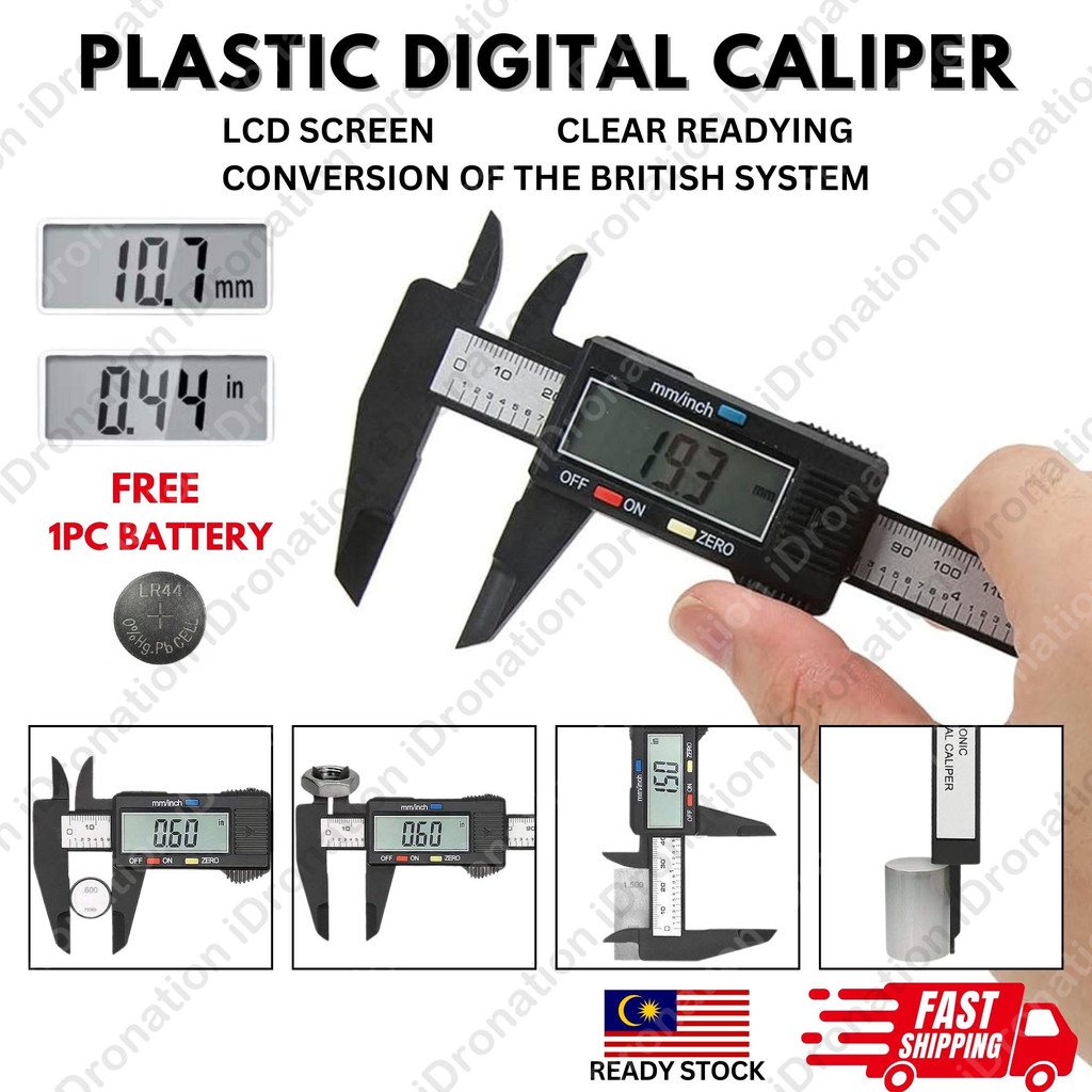 150mm 6 inch Vernier Caliper LCD Digital Caliper Electronic Carbon ...