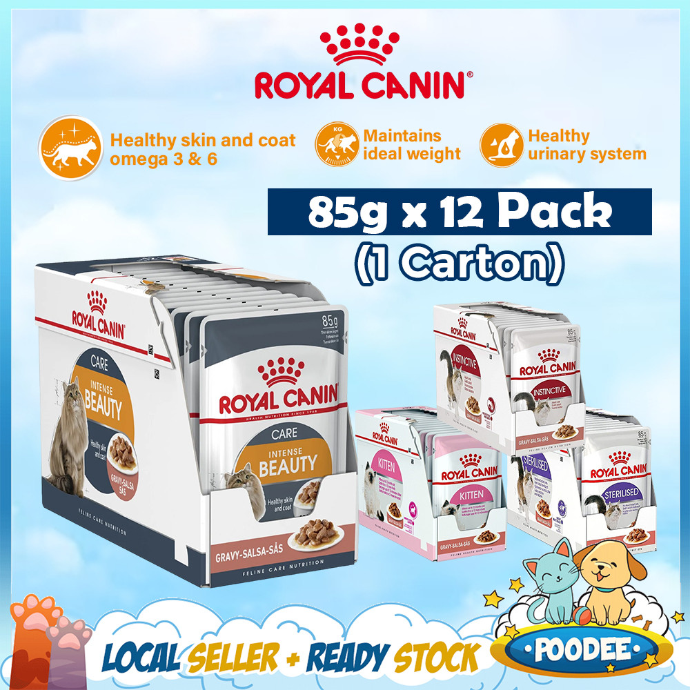 POODEE 85g x 12 Cat Food Royal Canin Wet Food Pouch Instinctive Intense ...