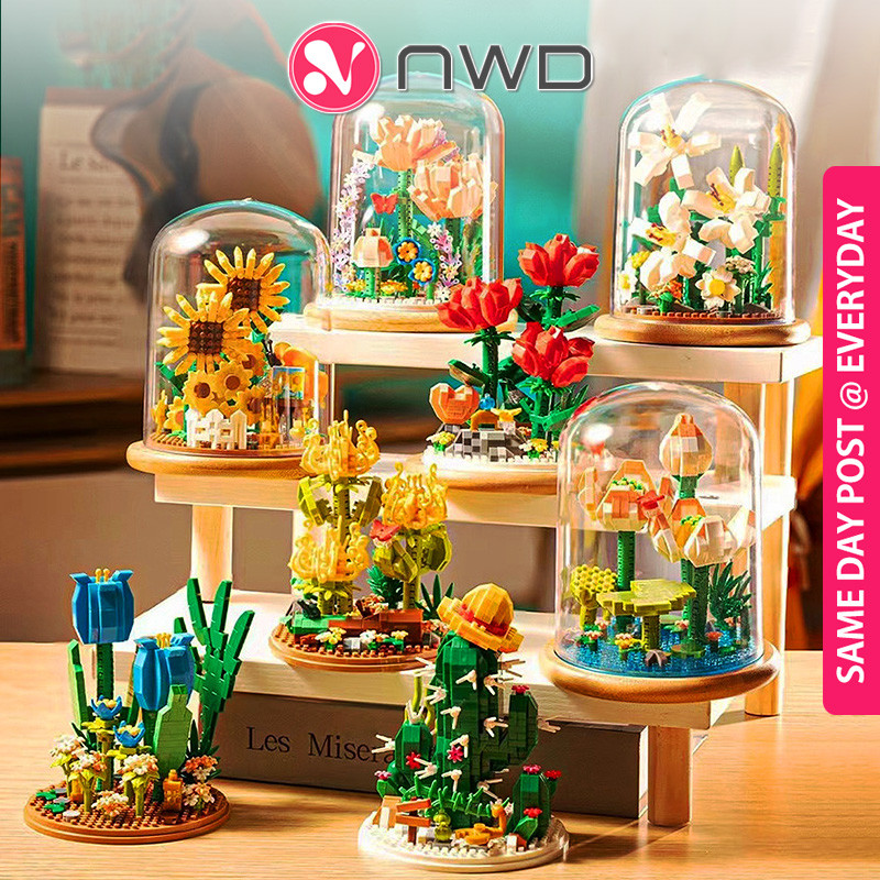 𝗘𝗔𝗦𝗬 𝗔𝗦𝗦𝗘𝗠𝗕𝗟𝗘 》 Eternal Flower Bricks Nano Building Blocks DIY Potted ...
