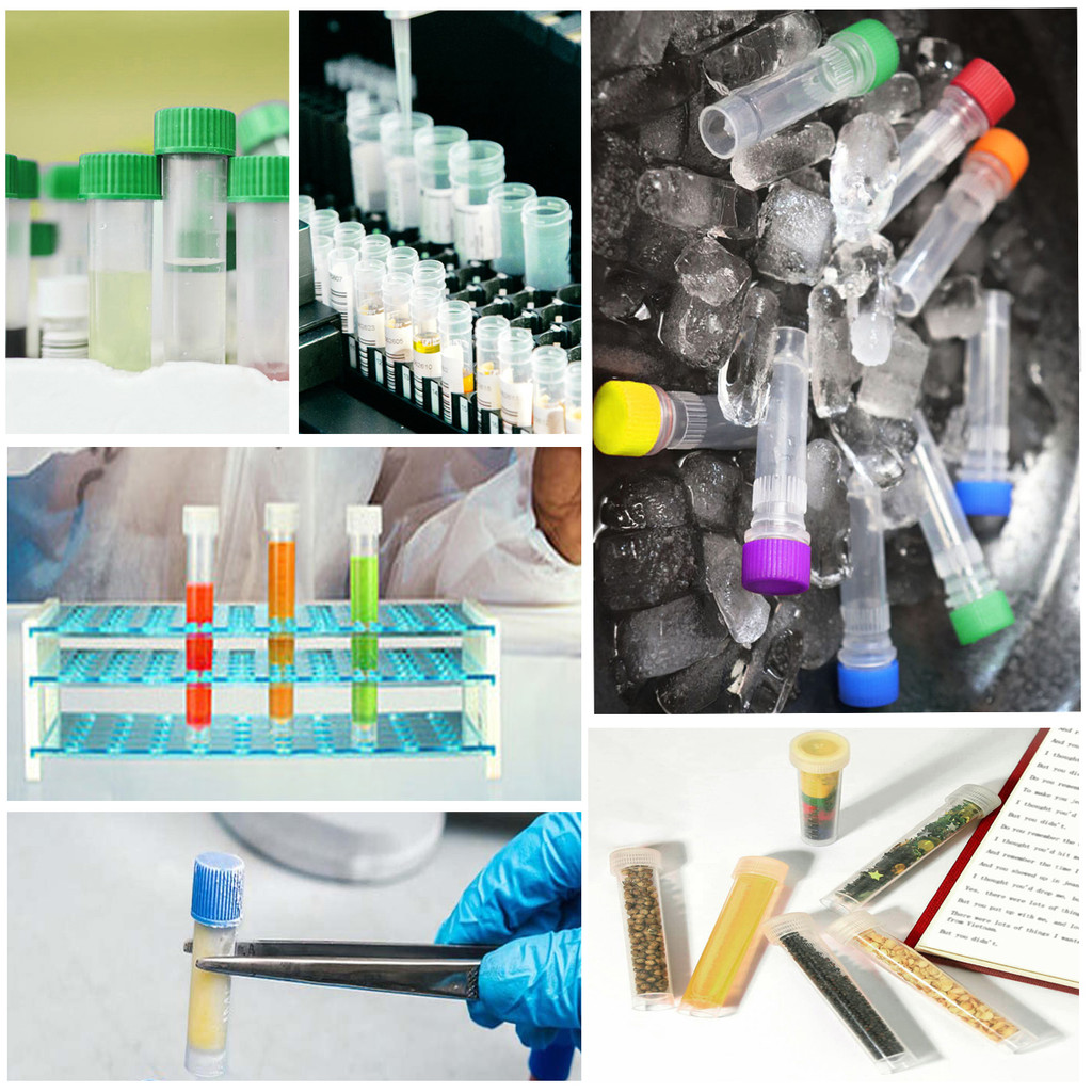 50/100Pcs Laboratory 5ml/2ml/1ml Plastic Freezer Tube, Cryovial With ...