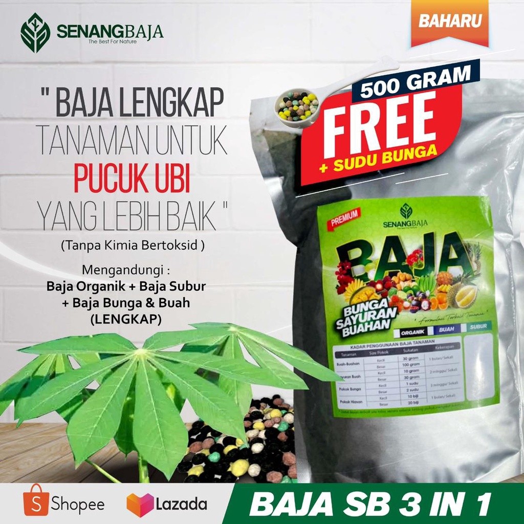 Baja SENANGBAJA 1Kg Sayur Buah Bunga Nutrient Fertilizer (13 in 1) NPK ...