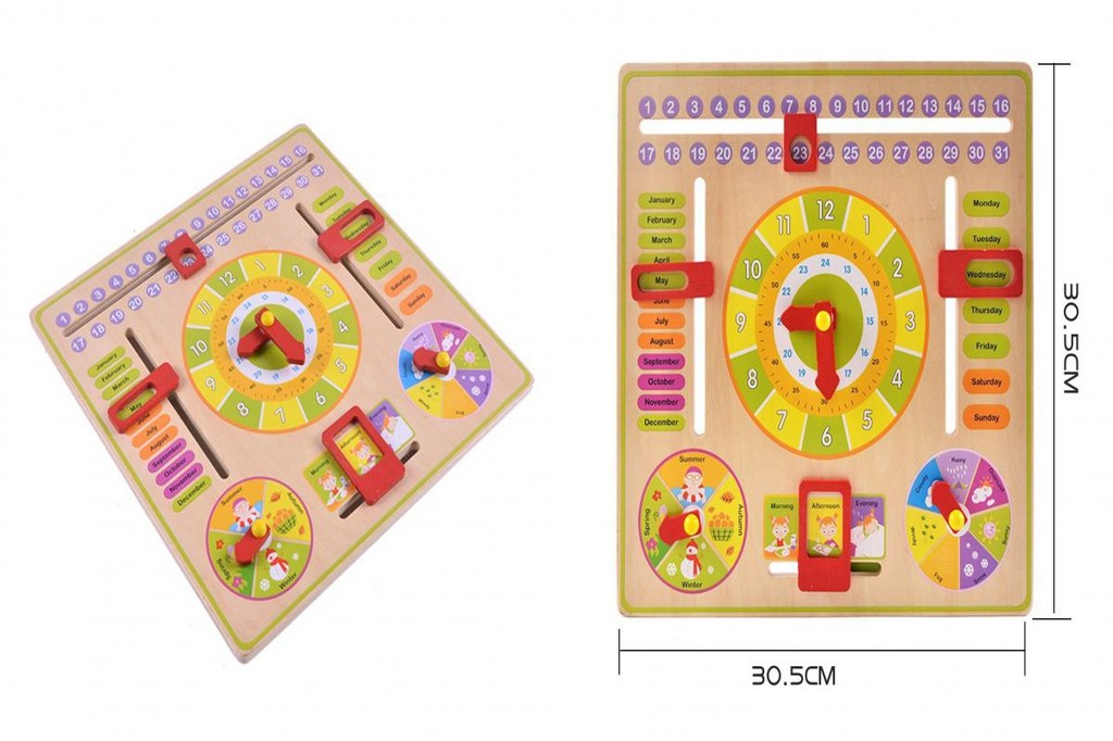 Educational Wooden Clock Toddlers Wooden Clock Wooden Clock Toy for ...