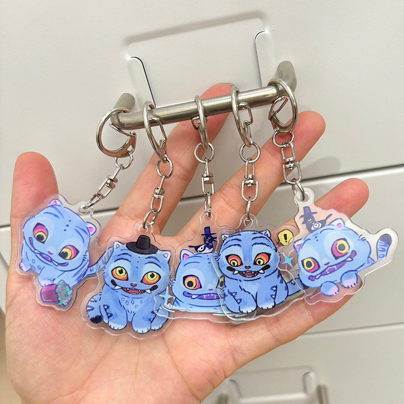 Kpop Demon Hunters Keychain Set Jinu Saja Boys Acrylic Keyring Huntrix Derpy Tiger Hanging ...
