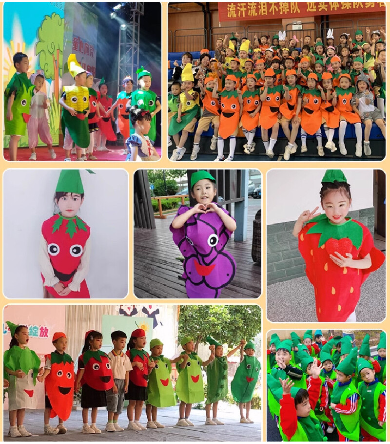 Child Fruit Vegetable Costume Cosplay Kids Halloween Party School Stage ...