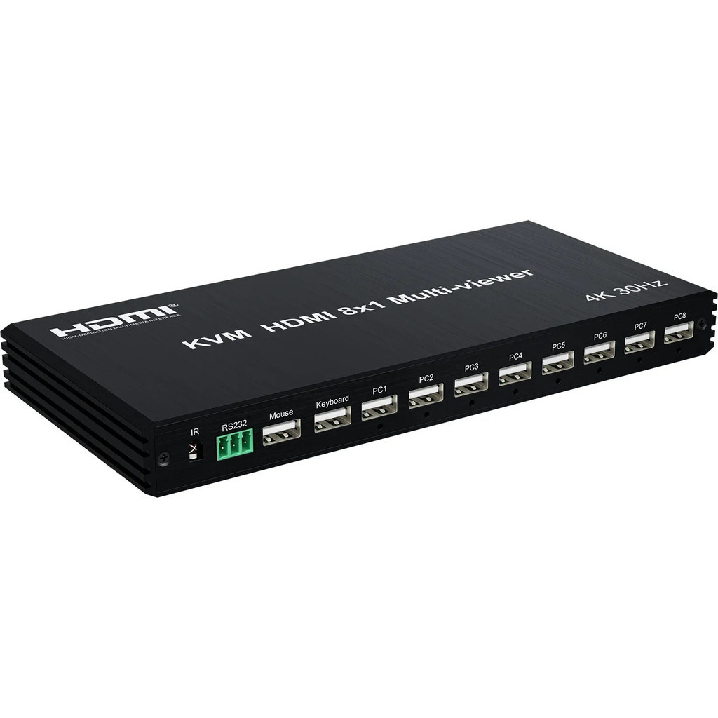 4K 8x1 HDMI KVM Multi-viewer Seamless Switch 8 Channel Display Video ...