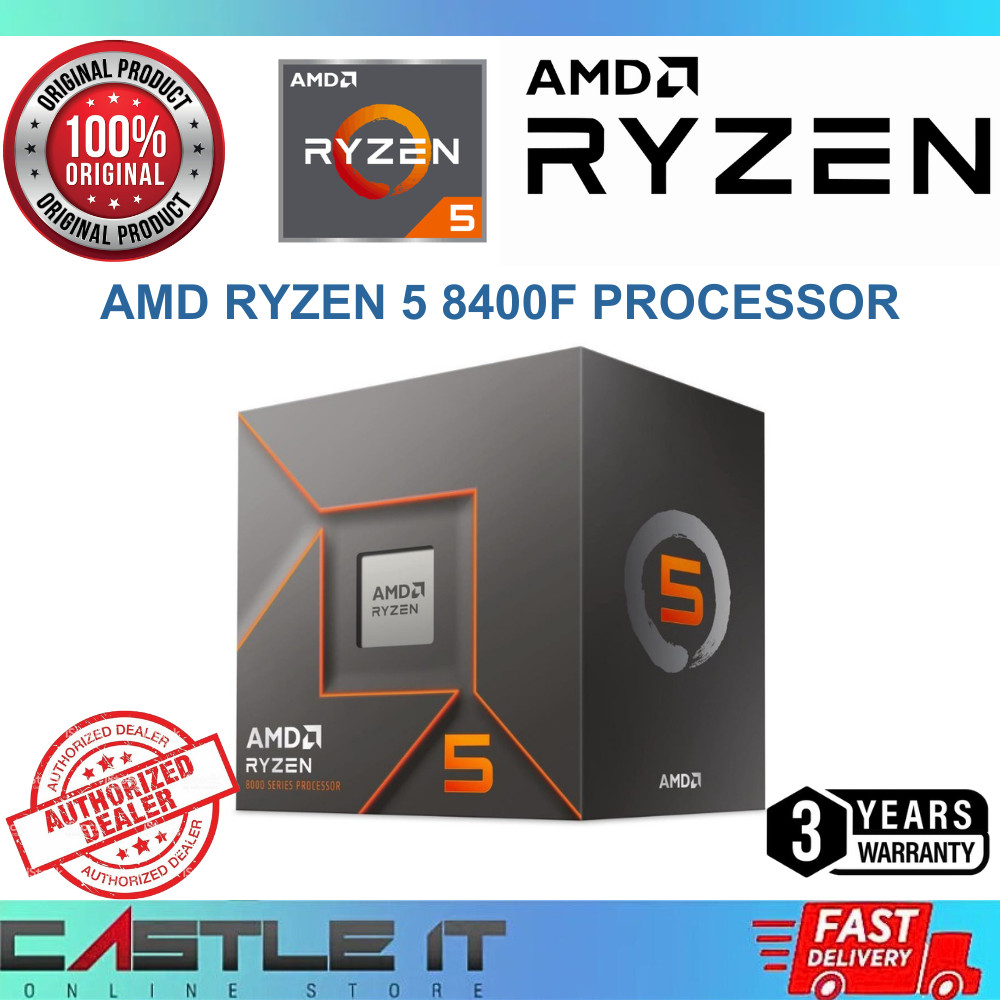AMD Ryzen 5 8400F 4.2GHZ up to 4.7GHZ 6Cores 12Threads R5-8400F AM5 Processor (100-100001591 ...