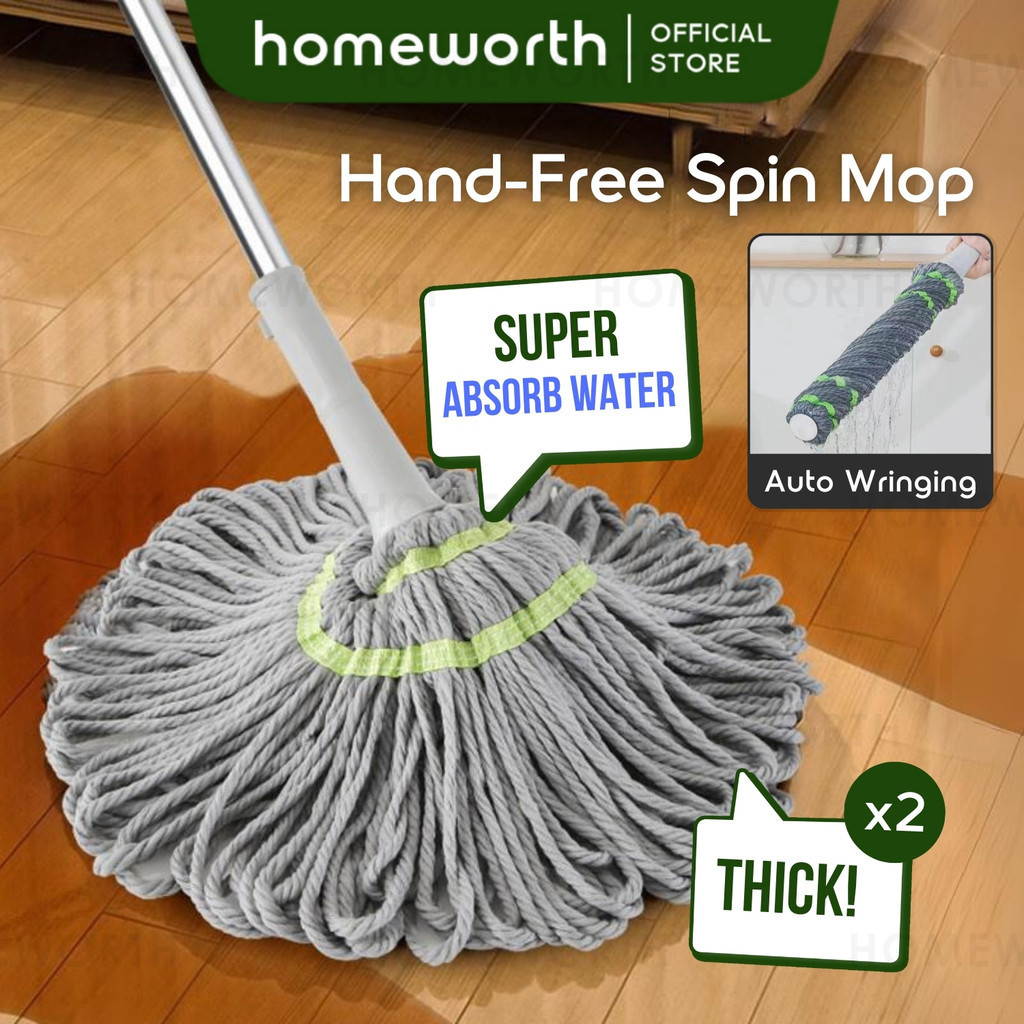 HOMEWORTH wist Mop With Wringer Microfiber Strip For Floor Cleaning ...