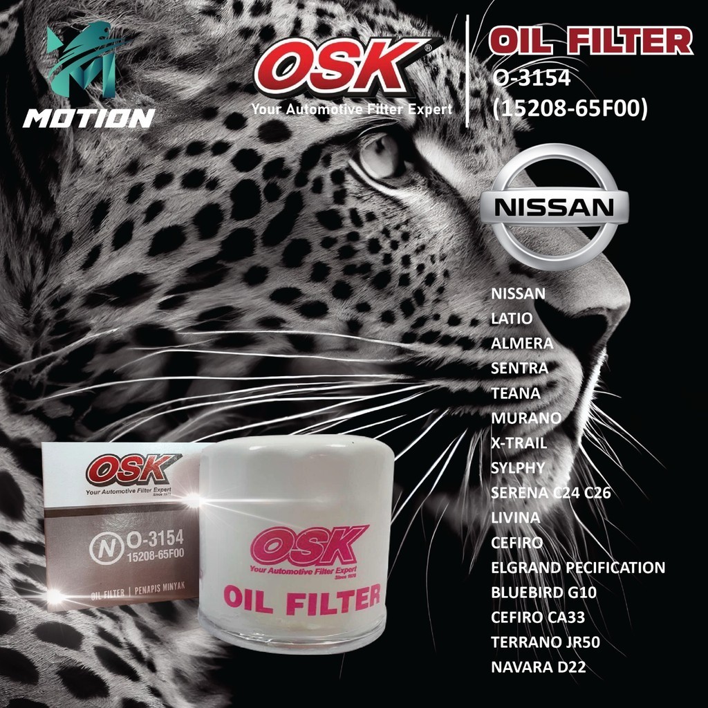 MOTION OSK Oil Filter O-3154 for Nissan Almera Latio Sentra Teana X ...