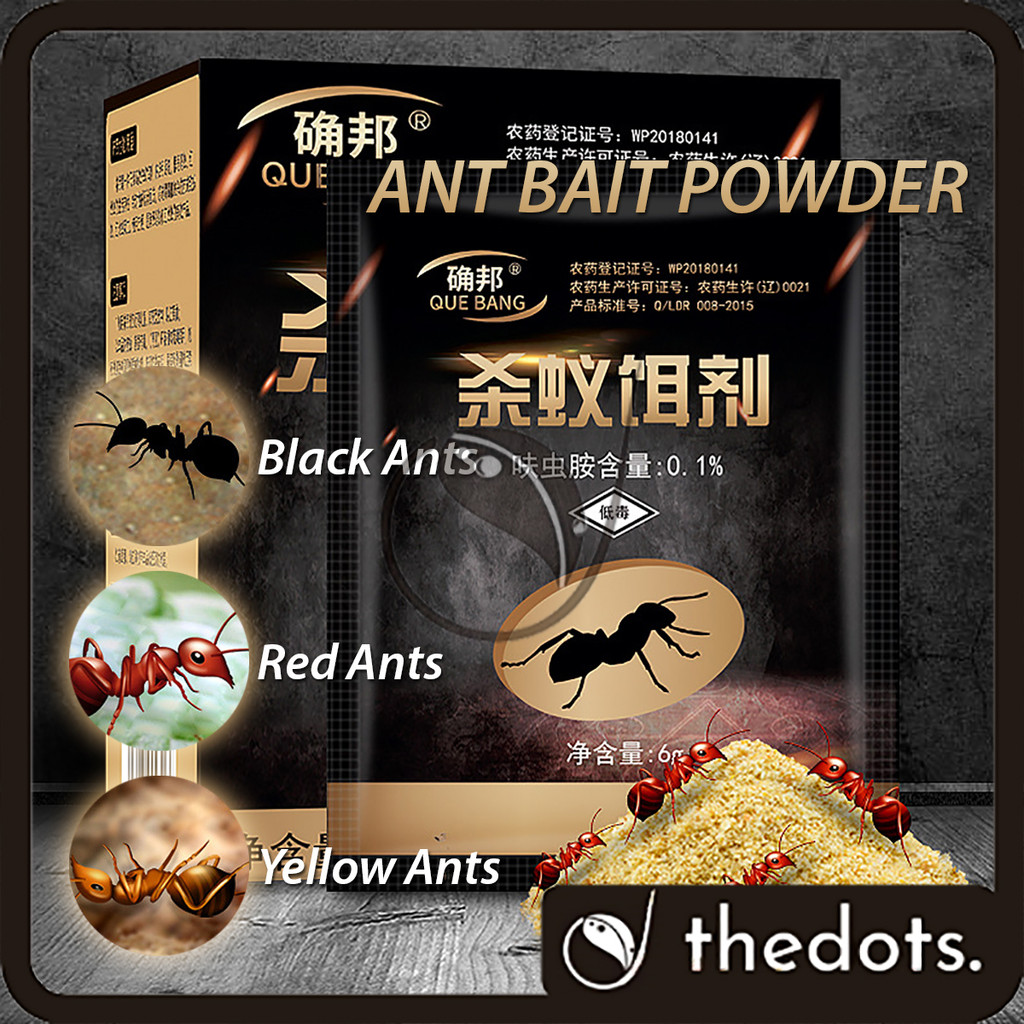 QUE BANG Ant Bait Powder 6g Ants Killing Bait Insect Killer Ubat Serbuk ...