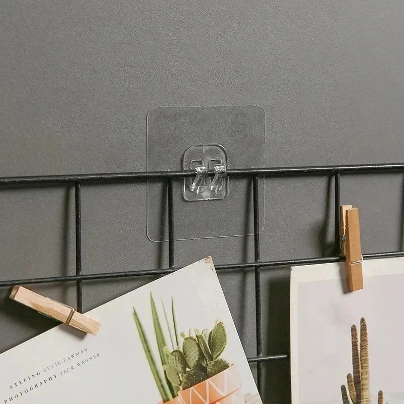 30Pcs Transparent Double Hooks Stickers - Wall Mounted Heavy Duty ...