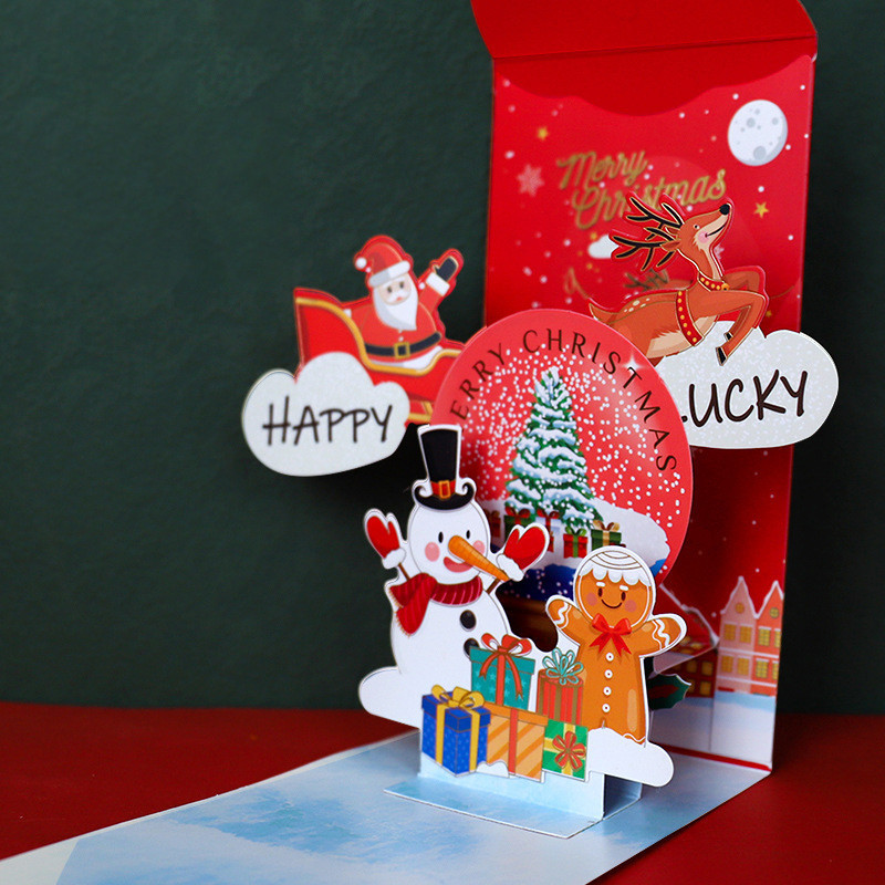 Christmas Tree Red Angpao Christmas 3D Red Envelope Creative Holiday ...