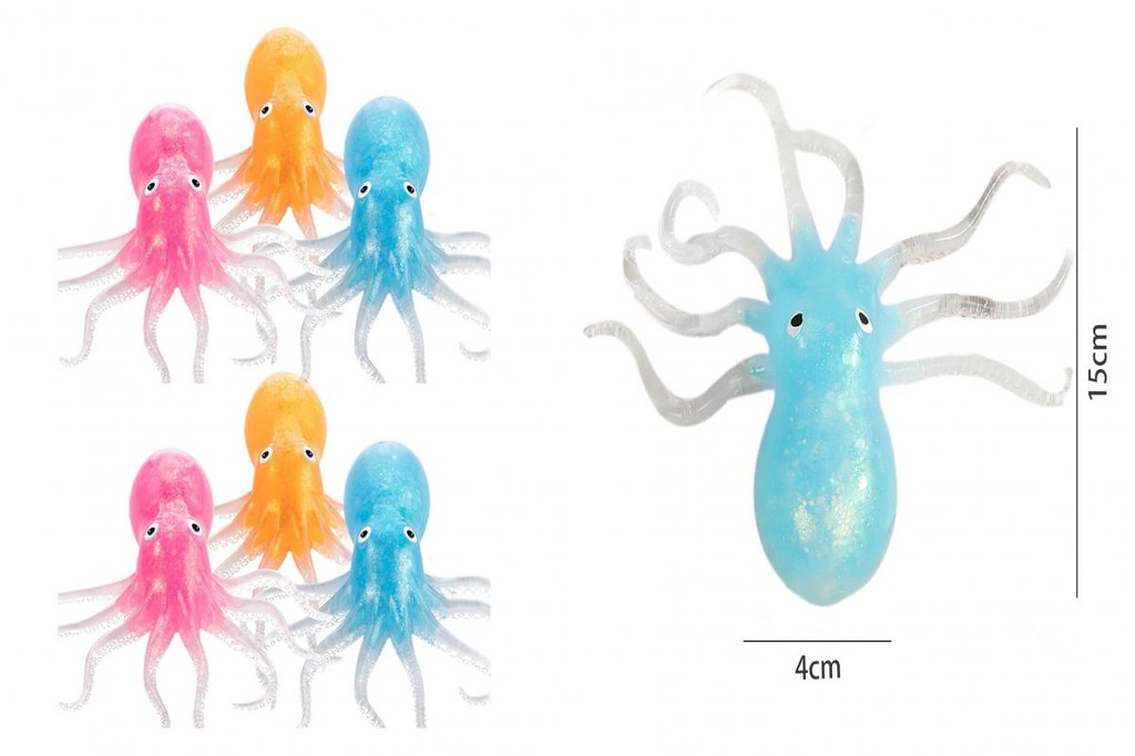 Lingoer| Anxiety Relief Octopus Toy Colorful Octopus Stress Ball Slow ...