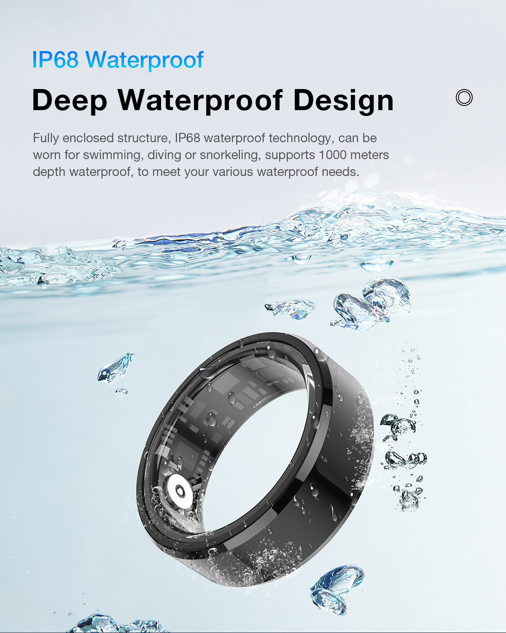 Aolon Gen3 Smart Ring Heart 24H Sleeping Heart Rate Monitoring Swimming ...