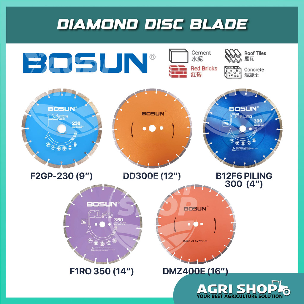 BOSUN Diamond Wheel Cutting Disc ( 9" | 12" | 14" | 16" ) Tile Marble ...