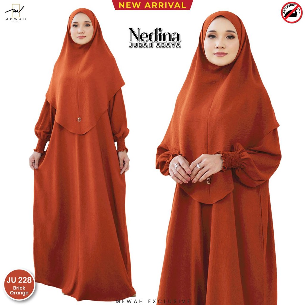 Jubah Nedina BRICK ORANGE/ORANGE BUTTER Abaya by Mewah Exclusive Baju ...