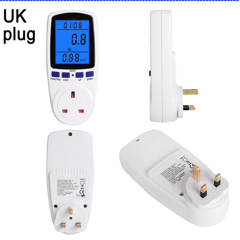 UK Plug Power Meter Consumption Energy KWh Socket 230VAC Electricity ...