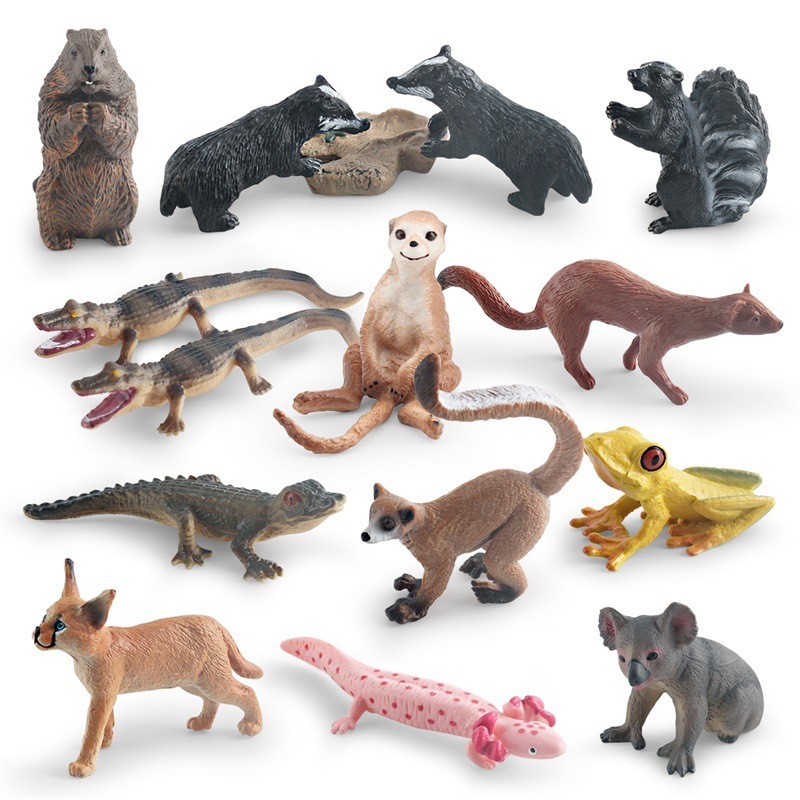 Forest Plastic Realistic Animal Model Collection Featuring Cute Static ...