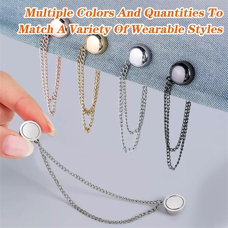Multi-Function Magnetic Clothing Clips - Hijab Magnets with Chain ...