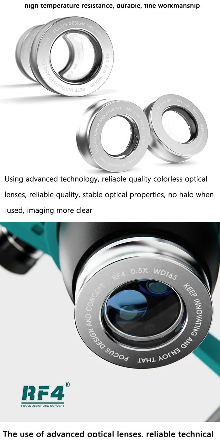 RF4 New WD165 0.5X 0.7X Auxiliary Objects Lens Microscope Camera Lens For Trinocular Stereo Zoom ...