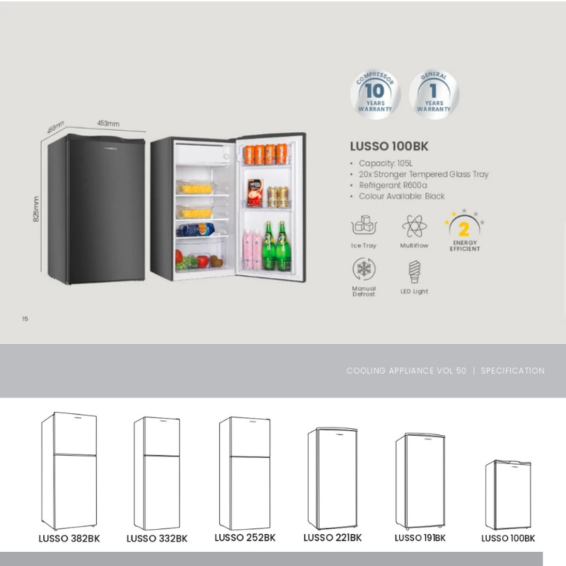 Faber LUSSO 100BK Refrigerator 105 Litre Capacity Edge LED Light ...
