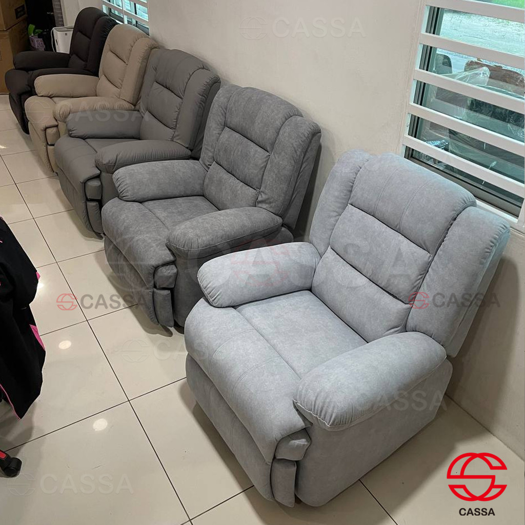 Cassa Altis PU Leather/Fabric Recliner Armchair Lounge Chair Sofa ...