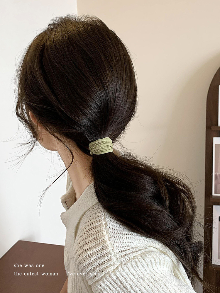 （6 Pcs）Korean Fashionable High-elasticity Wide Hair Rope Hollow Hair Tie Hair Circle Ball Head ...